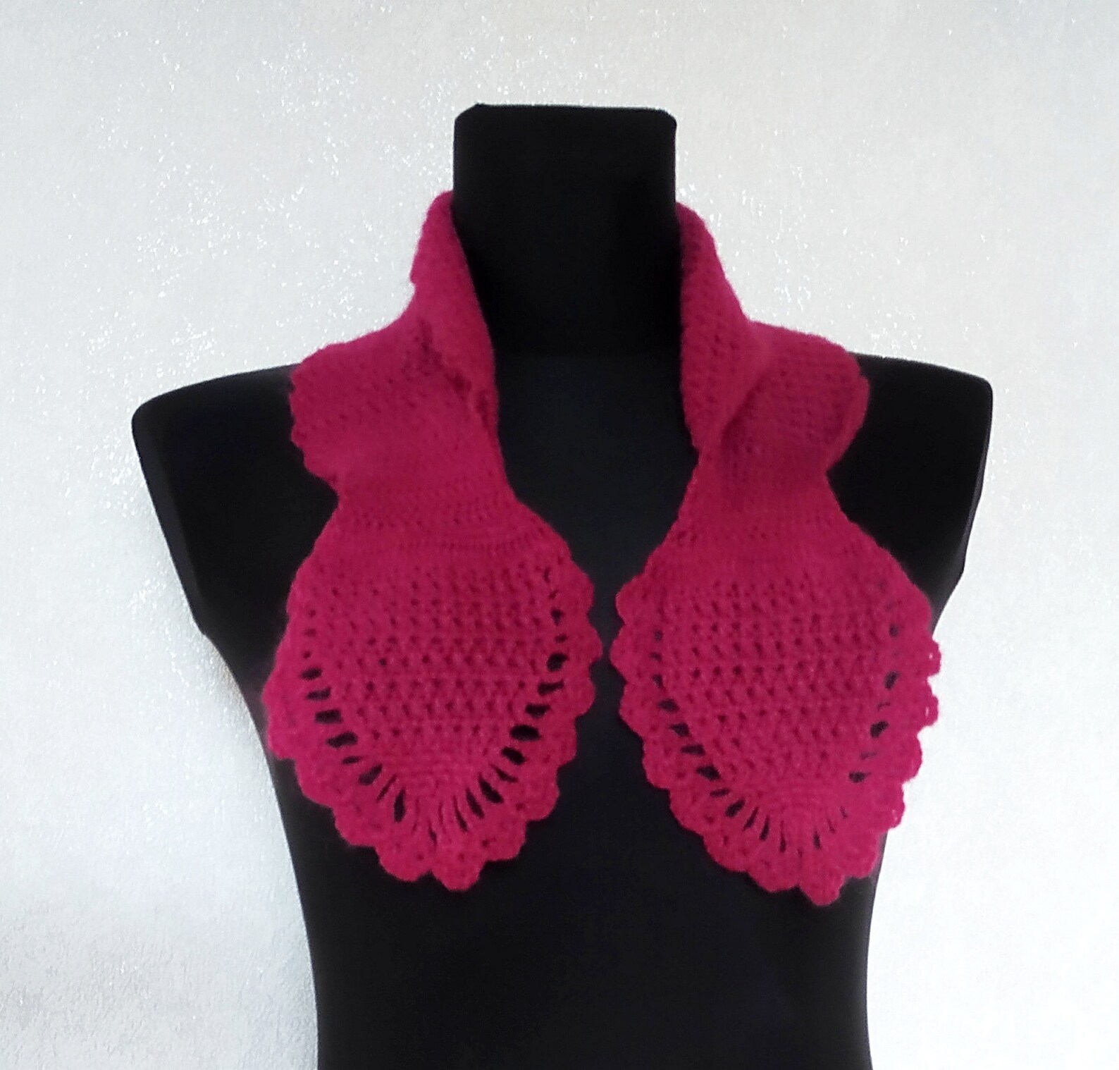 Ascot Keyhole Crochet Woman Scarf Miss Marple Style - Etsy