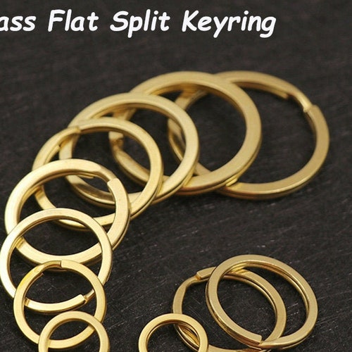 10 PCS Flat Split Key Ringsolid Brassbrass Connectors - Etsy