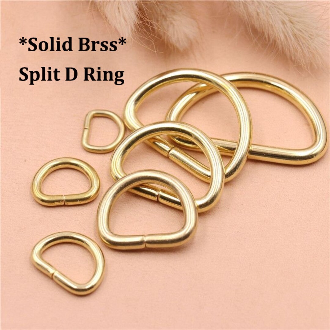 5 PCS Solid Brass Split D Rings: Straps, Bags, Leathercraft - Etsy Canada