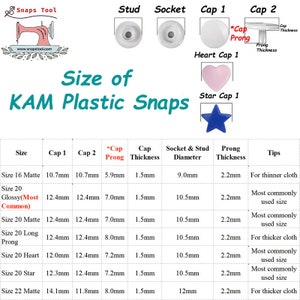 KAM Size 20 Matte Plastic Snaps--plastic Button Snaps KAM Snap ...