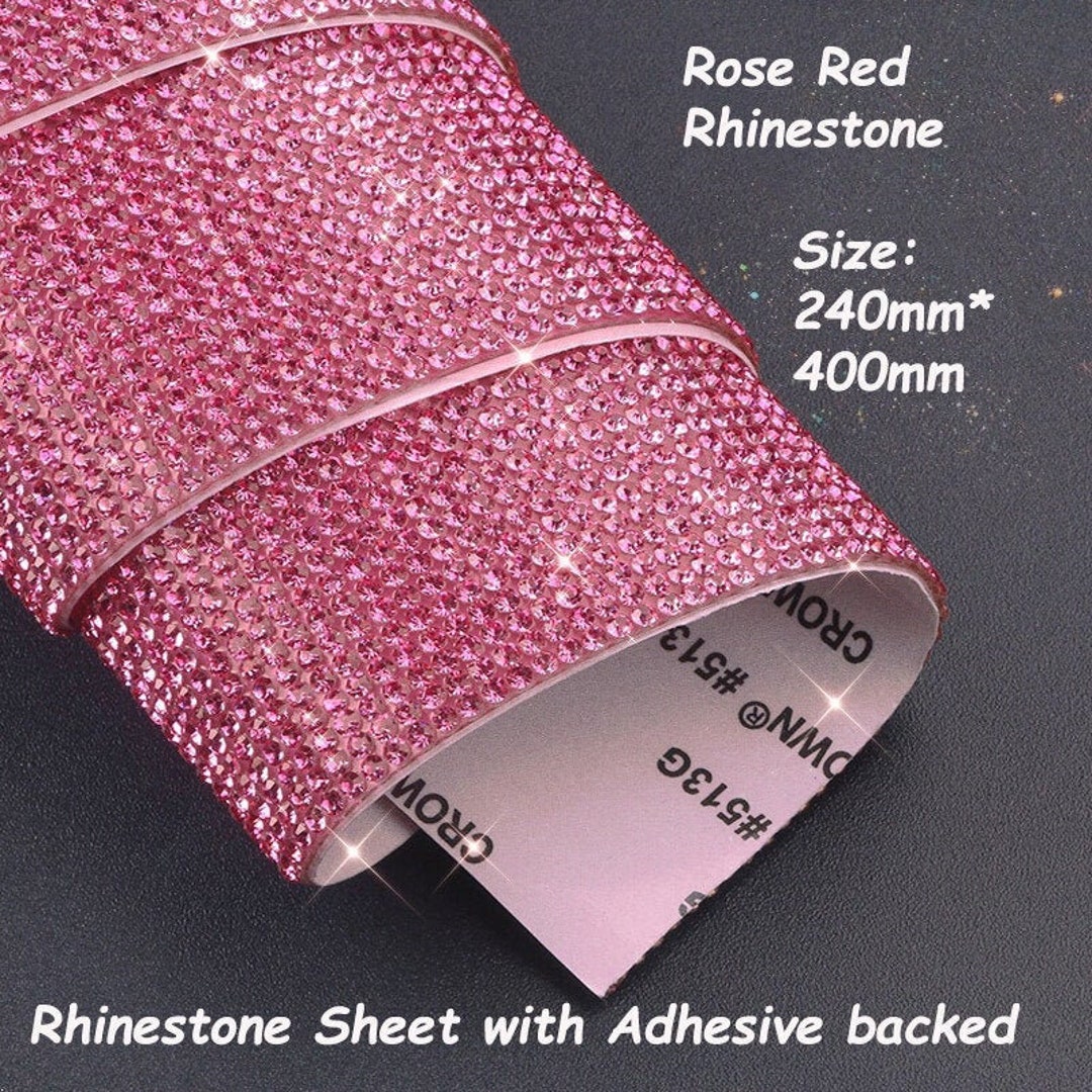 Rhinestone Sheet W Adhesive Backed--rose Red Rhinestone--rhinestone ...