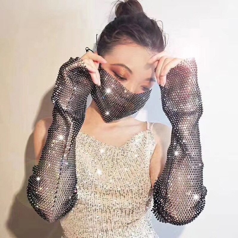 Dehnbarer Strassstoff --Strass Weich Stretch Mesh Stoff Elastisch ...