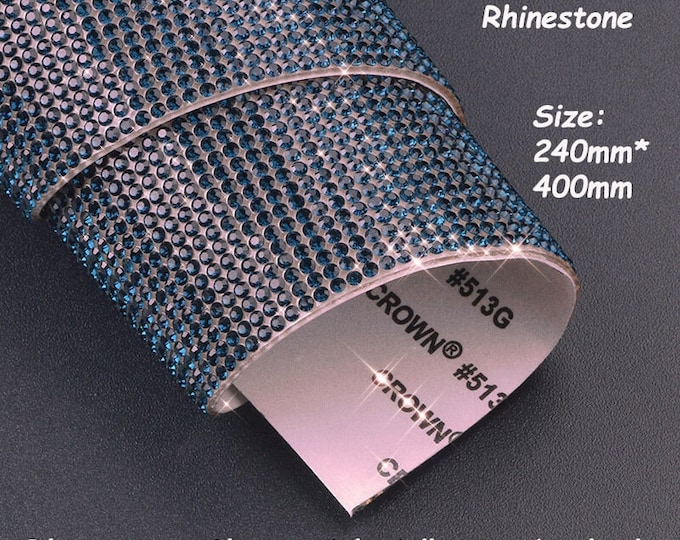 Rhinestone Sheet W Adhesive Backedlake Blue - Etsy