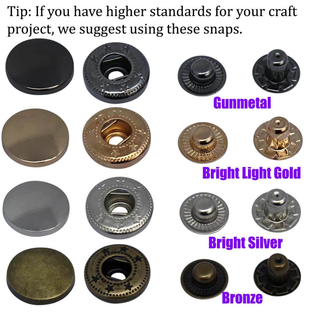 50 Sets High-quality Fashion Spring Metal Snaps---leatherworking Snap ...