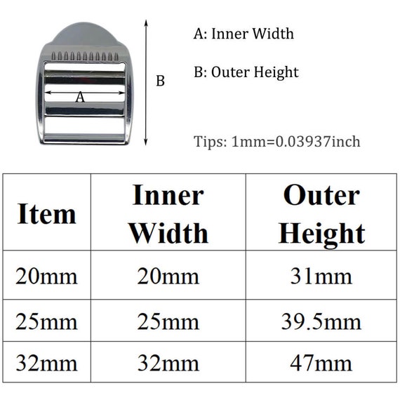 5 PCS Adjuster Slider Buckles Heavy Duty Metal Zinc Alloy Ladder Lock ...