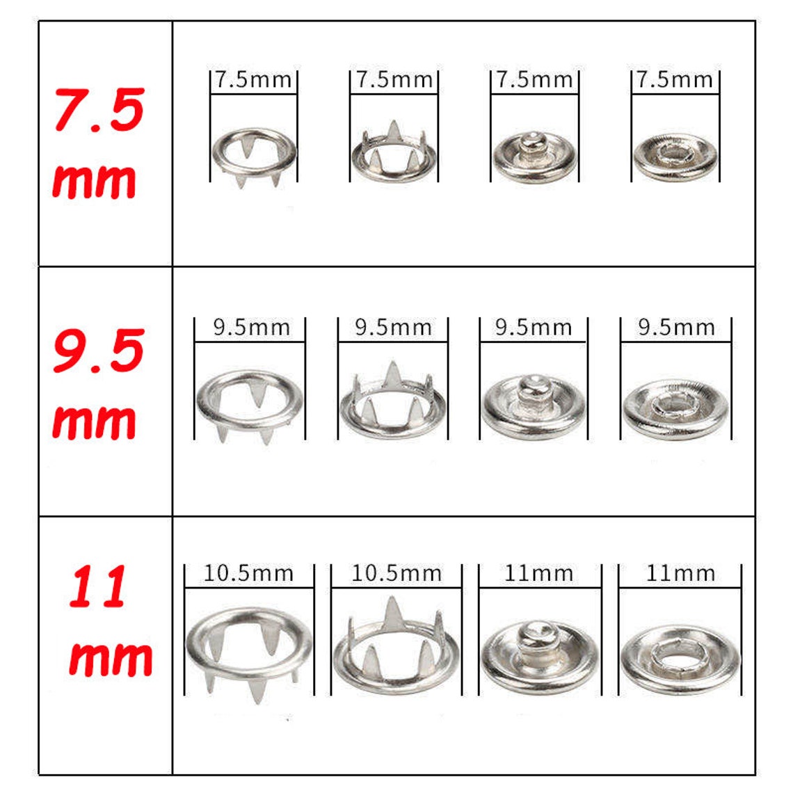 Open Ring Metal Snaps Dies 3 Sizes Availableprong Ring - Etsy