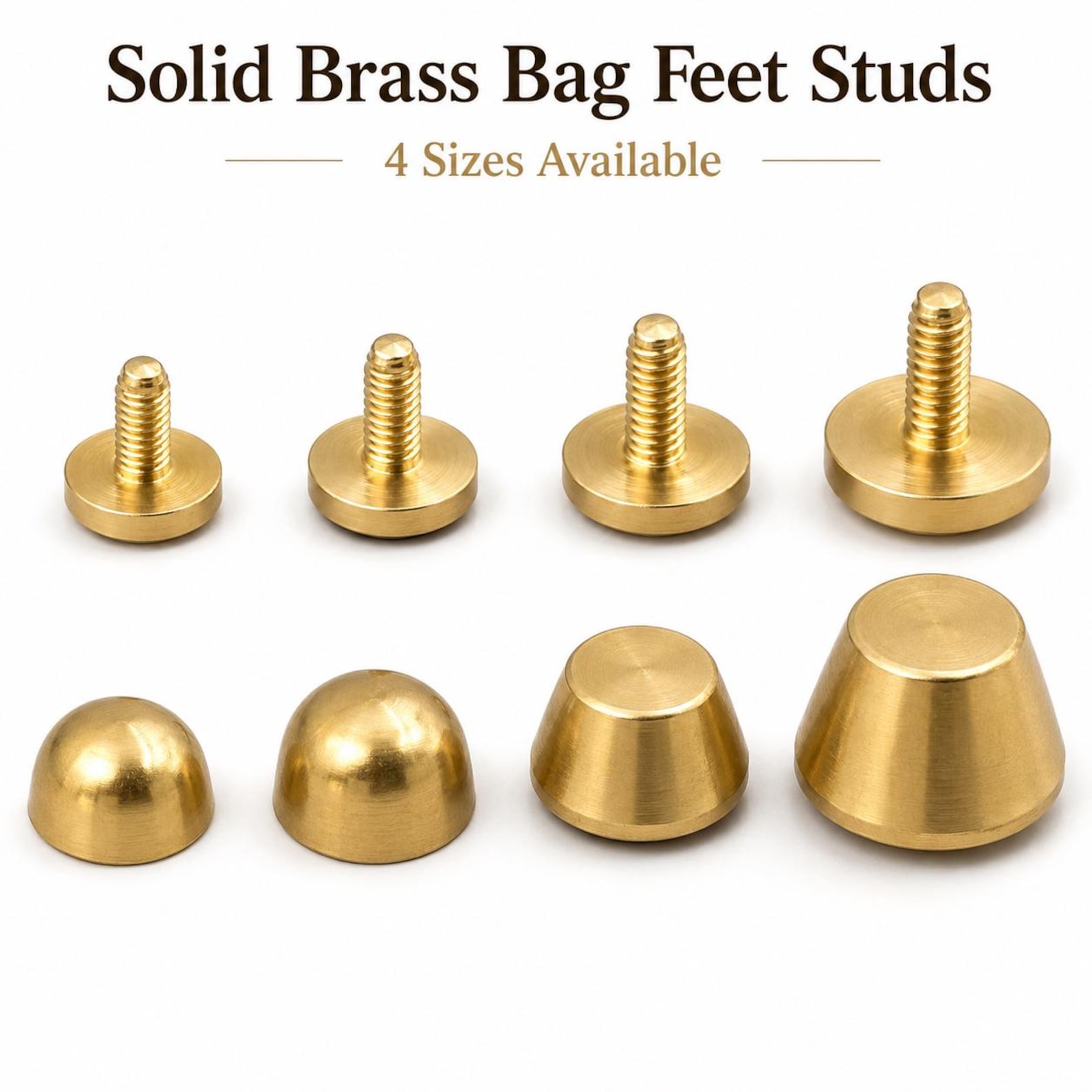 Solid Brass Purse Feet: Handbag Rivets, Leather Craft Studs - Etsy