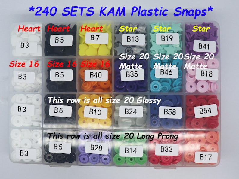 240 KAM Plastic Snapssnap Buttons KAM Snap Fastener Snap - Etsy