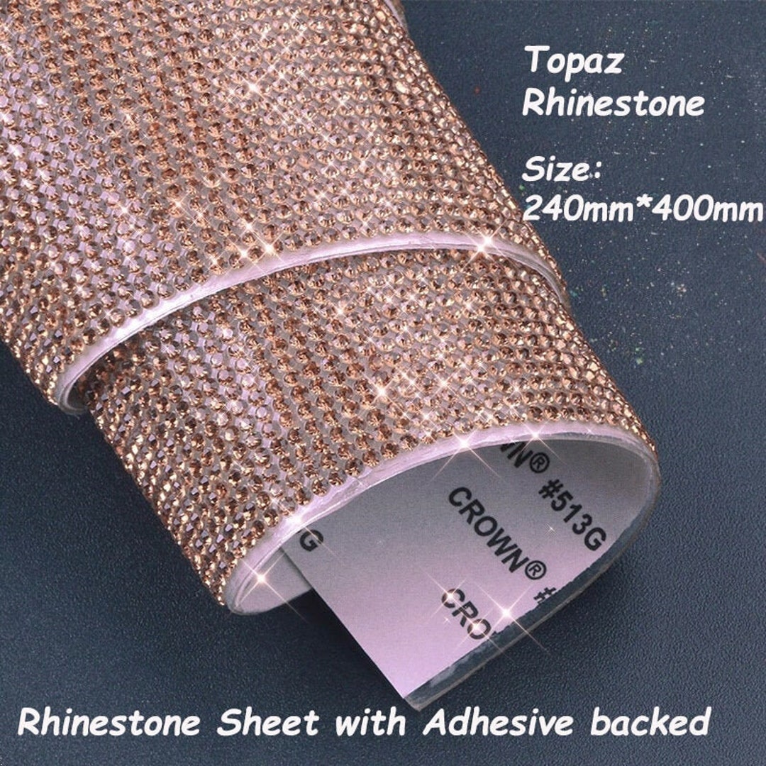 Rhinestone Sheet W Adhesive Backed--topaz Rhinestone--rhinestone ...