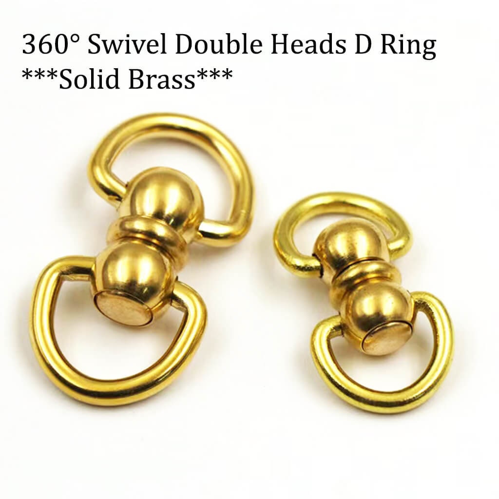 5 PCS Solid Brass Swivel Double D-ring Connectors: Leathercraft DIY - Etsy