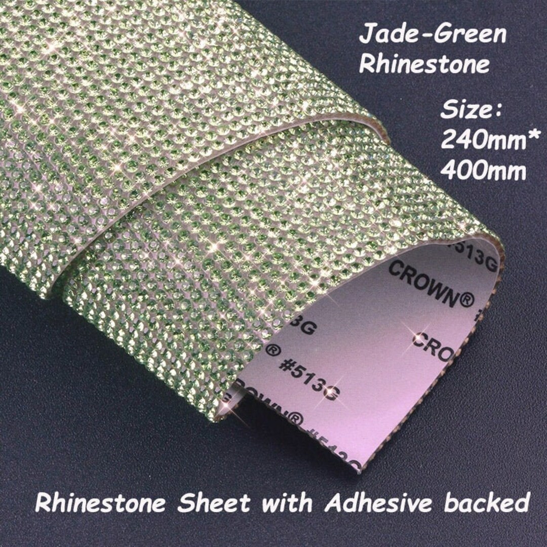 Rhinestone Sheet W Adhesive Backed-jade-green Rhinestone--rhinestone ...