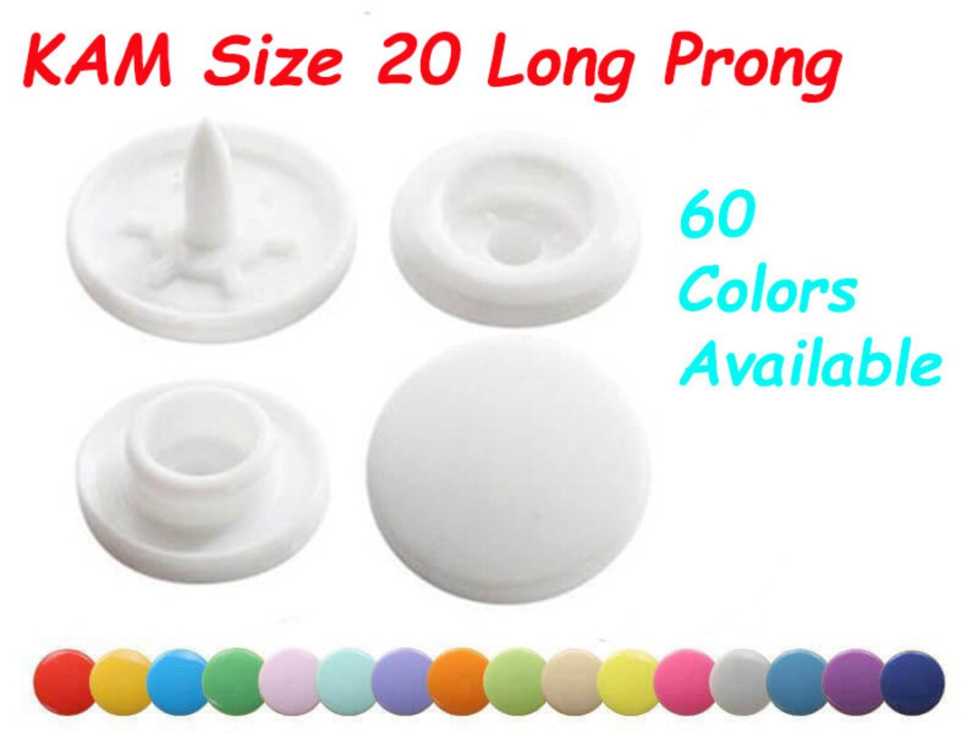 KAM Size 20 Long Prong Plastic Snaps : Round Resin Plastic Fasteners No ...