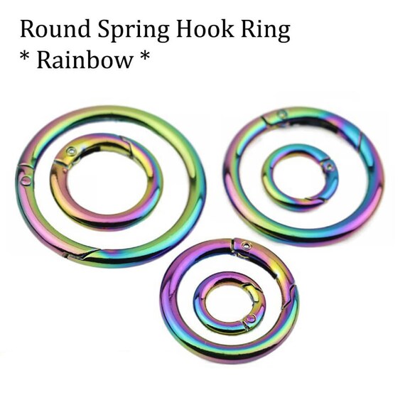 5 PCS Rainbow Round Spring Hook Ring-round Carabiner Rainbow | Etsy