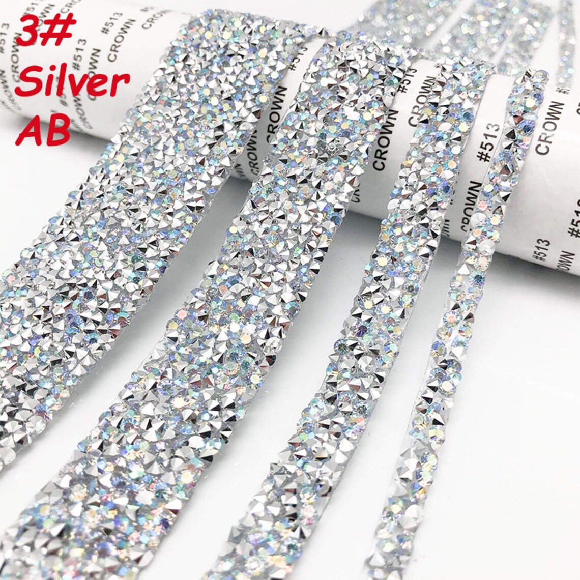 Hotfix Rhinestone Ribbon Rolliron on Crystal Ribbons Hotfix - Etsy