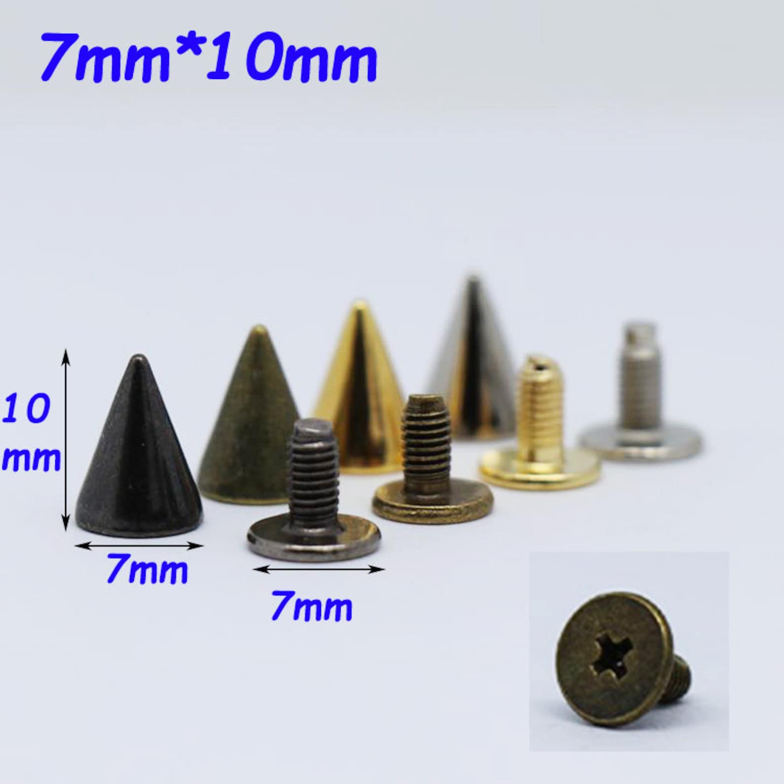 50 Full Sets Bullet Punk Spikes---leather Crafts Screw Punk Studs ...