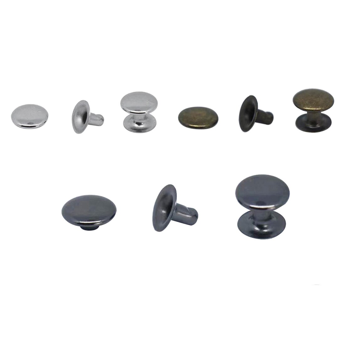 50 Sets Brass Single Cap Rivets: Leather Rivet Set (7 Sizes, 5 Colors ...
