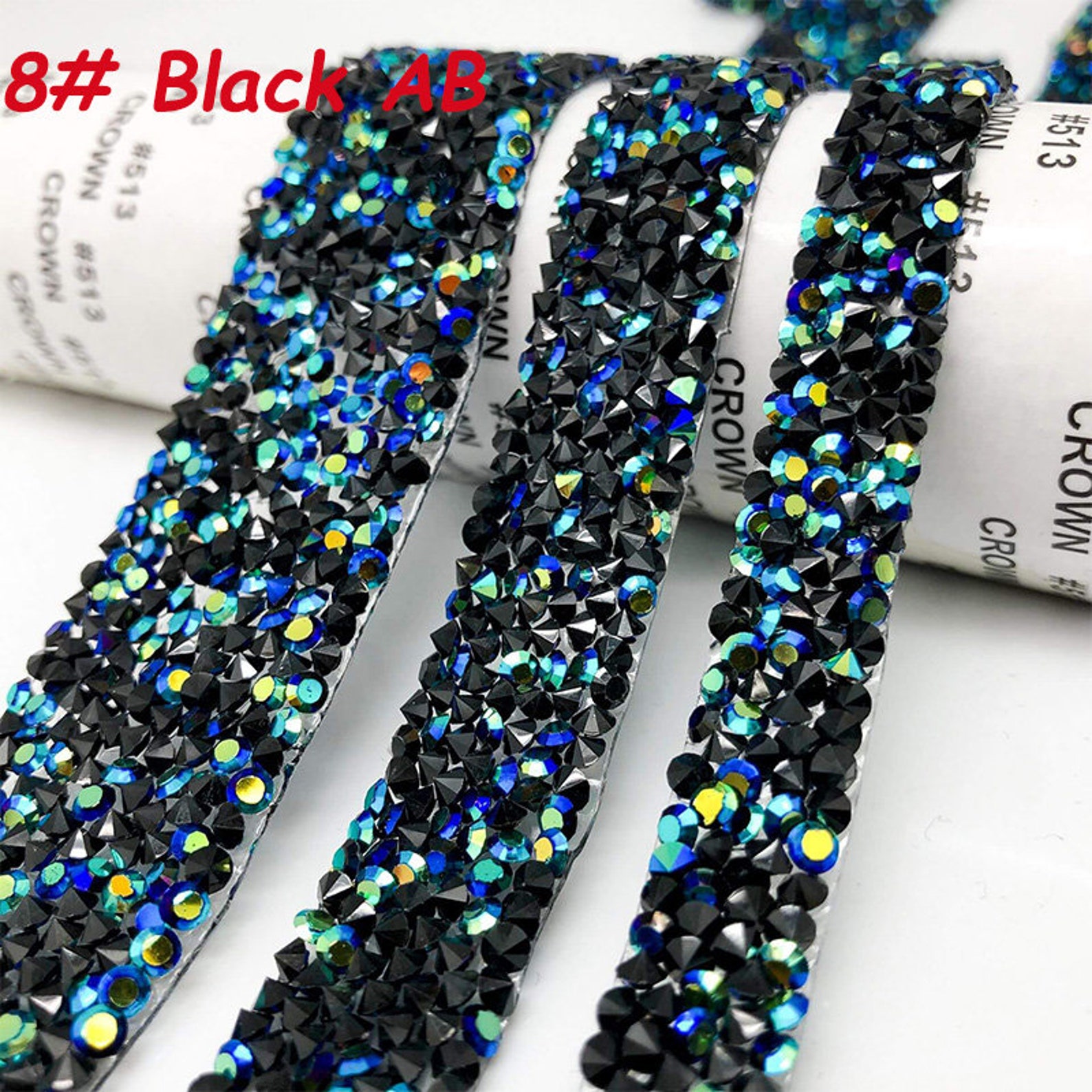 Hotfix Rhinestone Ribbon Rolliron on Crystal Ribbons Hotfix - Etsy