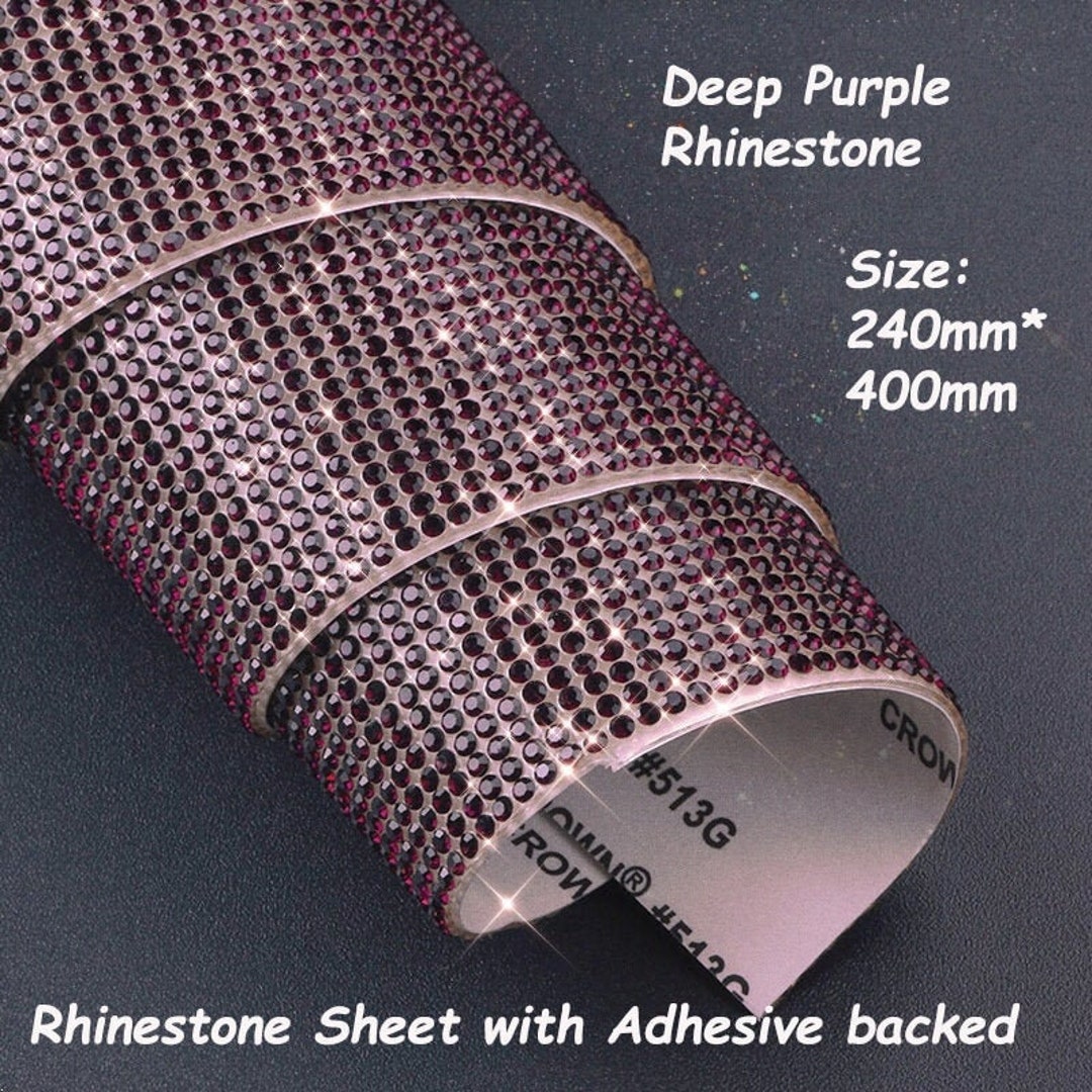 Rhinestone Sheet W Adhesive Backed-deep Purple Rhinestone-rhinestone ...