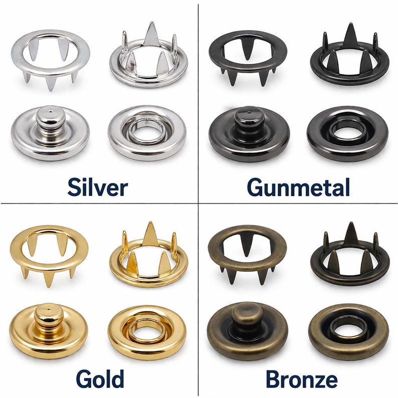 50 Sets Brass Open Ring Metal Snaps, No-sew Snap Fasteners - Etsy