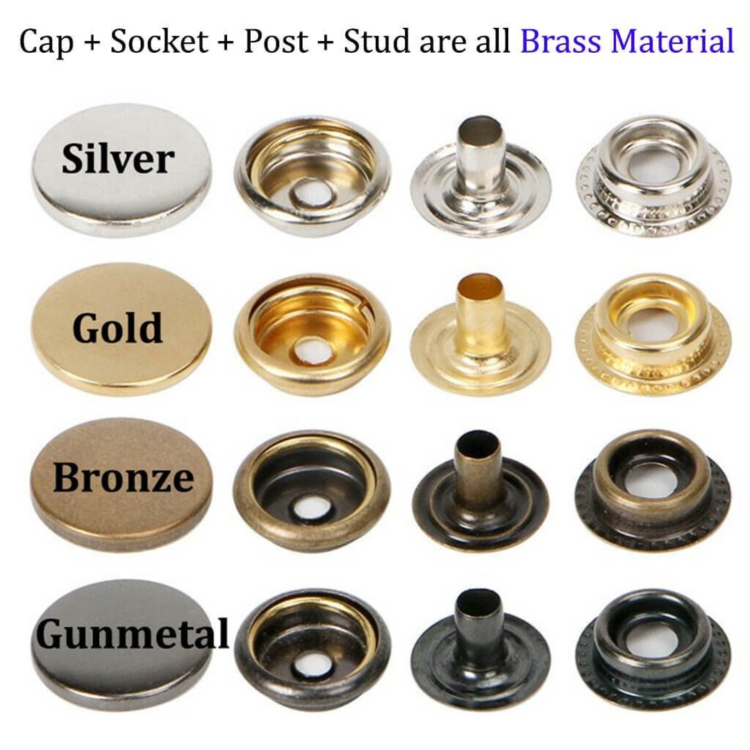 50 Sets Brass Spring Metal Snaps: Heavy Duty Leather Fasteners - Etsy