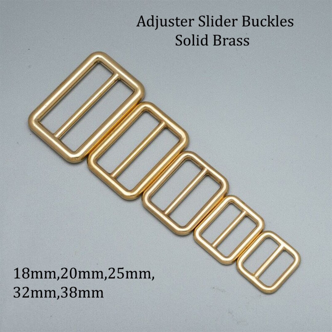 5 PCS Adjuster Slider Buckles--solid Brass--belt Sliders Leathercraft ...