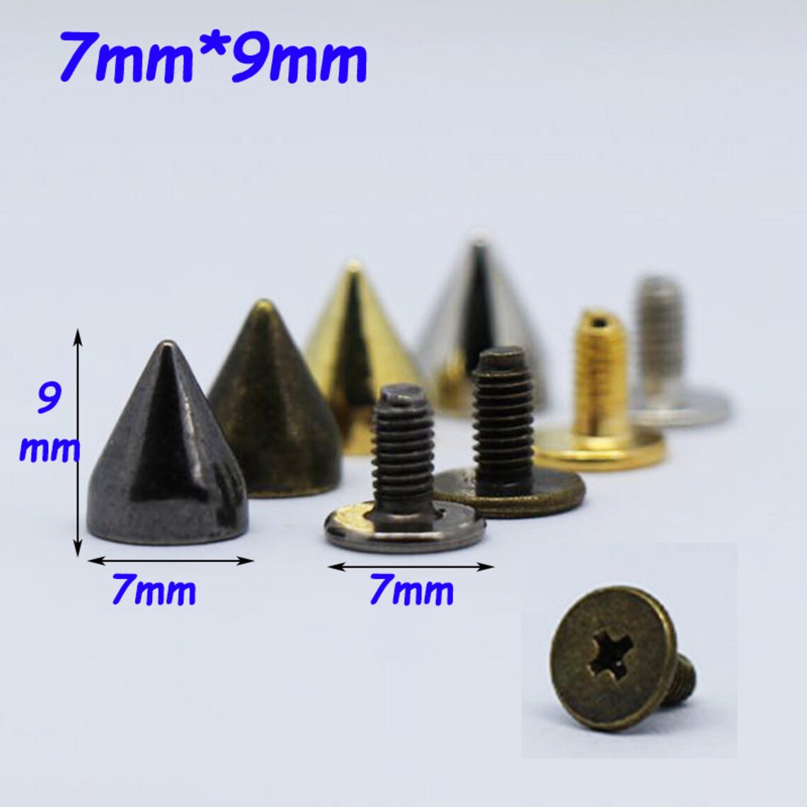 50 Full Sets Bullet Punk Spikes---leather Crafts Screw Punk Studs ...
