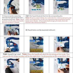 Press Machine+1000 Sets KAM Snaps+kam Size 20 Dies---button Press for ...