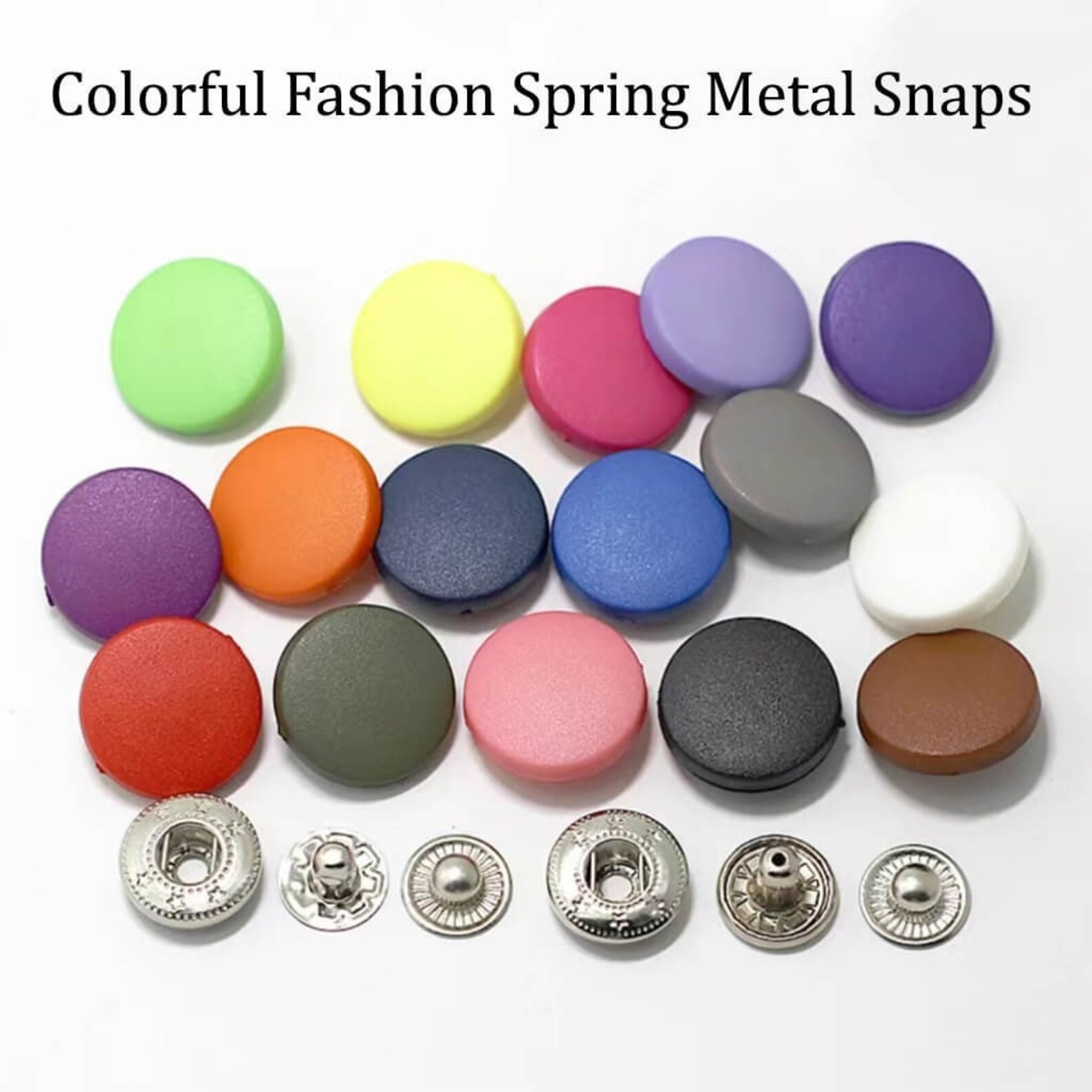 50 Sets Colorful Spring Metal Snaps: Nylon Caps, Brass Fasteners - Etsy