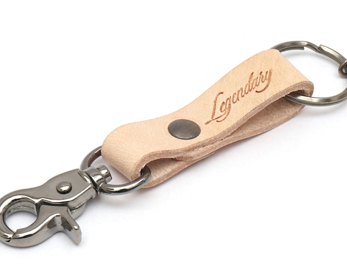 Objectify Retro Print Leather Key Ring - Etsy