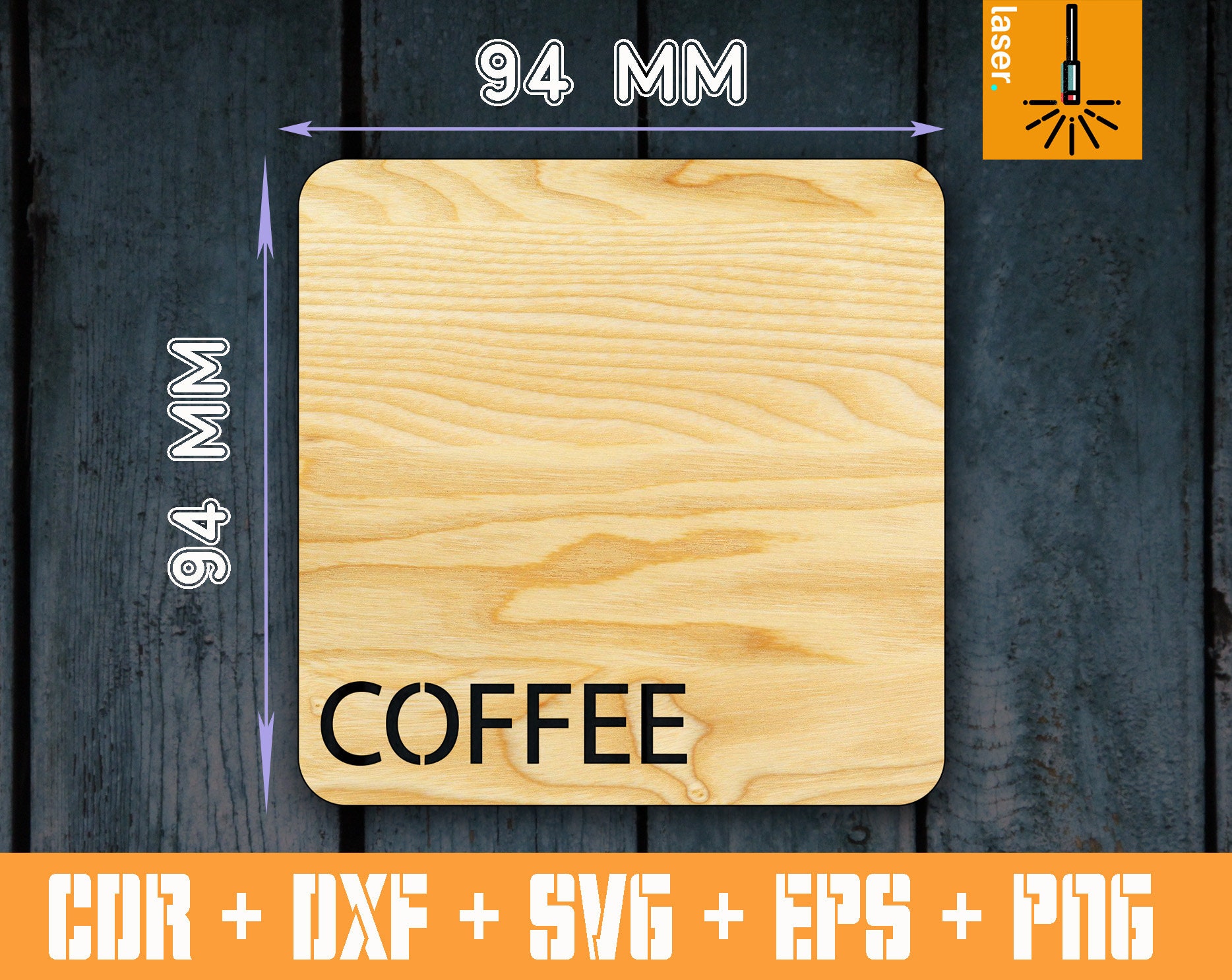 Coasters Vector Laser Cut File SVG/DXF/CDR - Etsy