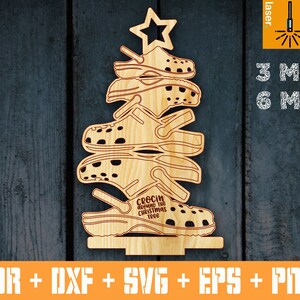 Crocin Around the Christmas Tree Template for Laser | Cnc Vector ...