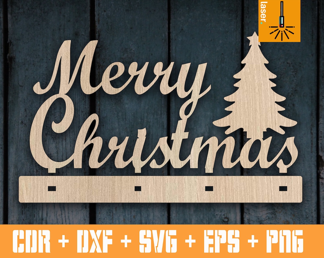 Standing Card "merry Christmas " Vector SVG | Cnc Vector Christmas ...