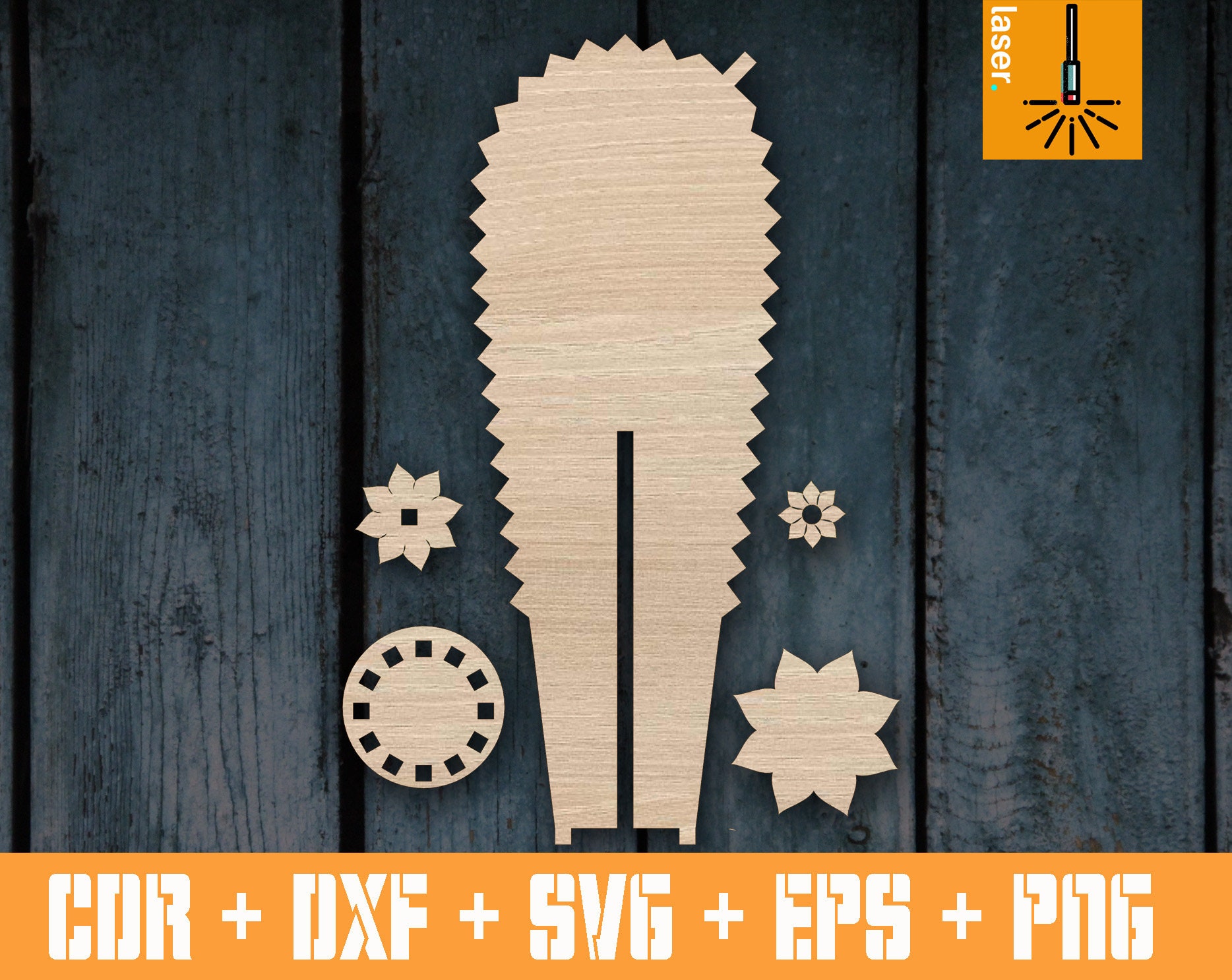 5 Layouts of the Cactus With Flower CNC FILES Cnc Plans Cut - Etsy