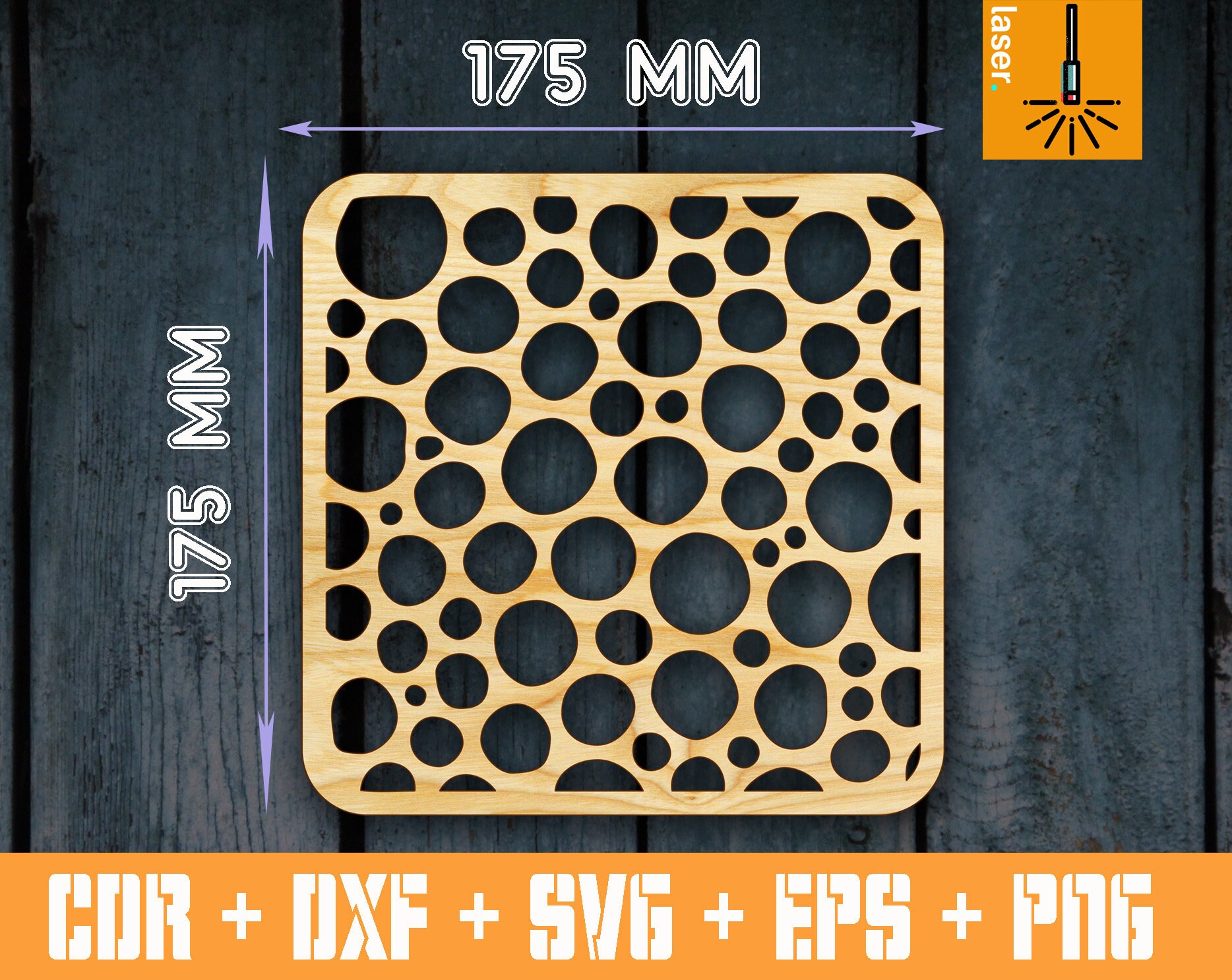 Bubbles Coaster Svg. Cnc laser cut template. Cnc file Vector | Etsy