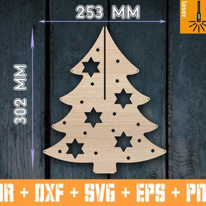 Christmas Tree Template Pattern for Laser | Cnc Vector Standing ...
