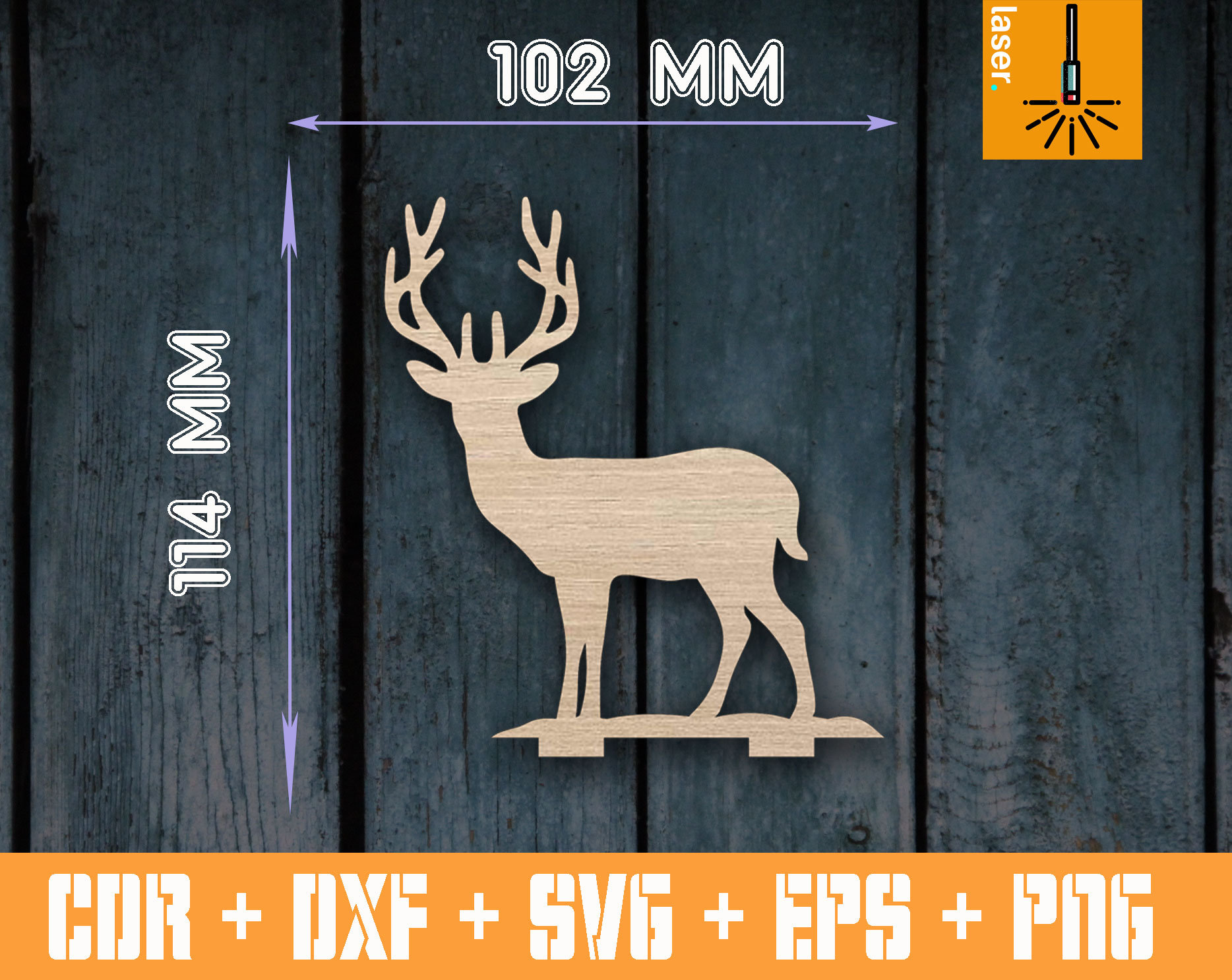 Christmas Set of Tree and Deer for Laser | Cnc Vector Standing ...