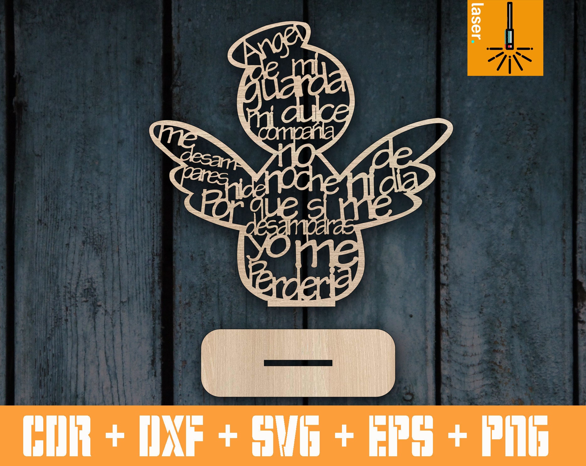 Angel de la guarda / Soporte de madera Decoración / Bautizo - Etsy España