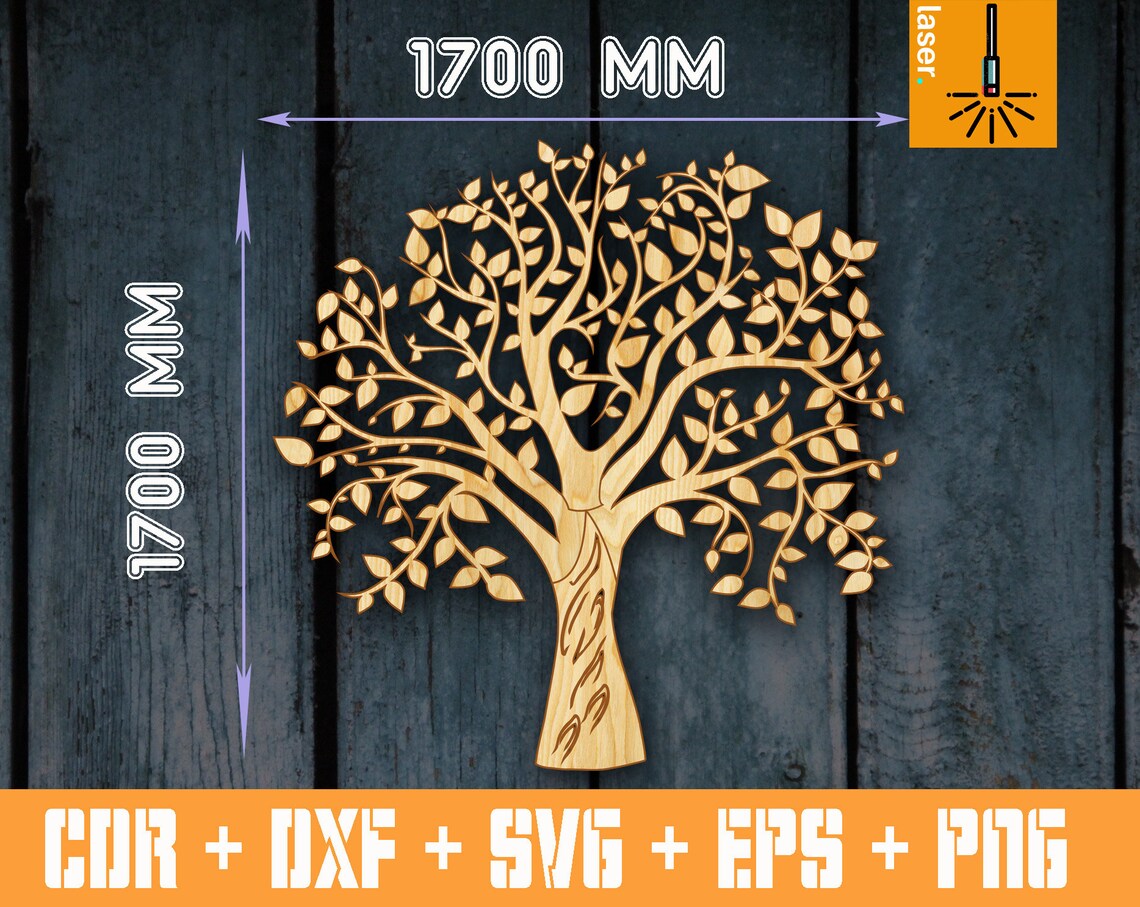 Decorative Panels Tree on the Wall, Vector Laser Cut, Room Decor, Tree ...
