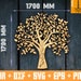 Decorative Panels Tree on the Wall, Vector Laser Cut, Room Decor, Tree ...