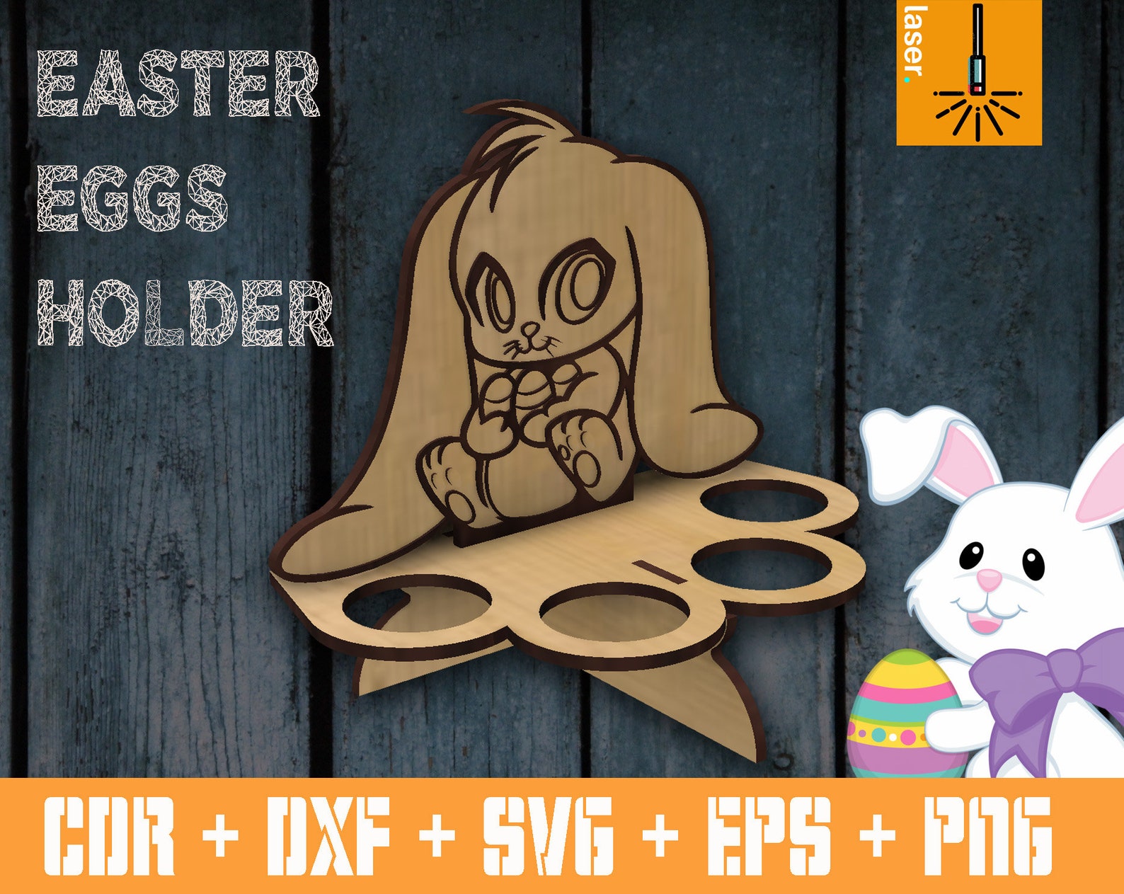 Easter Bunny Holder for Eggs Easter Vector Happy Easter | Etsy