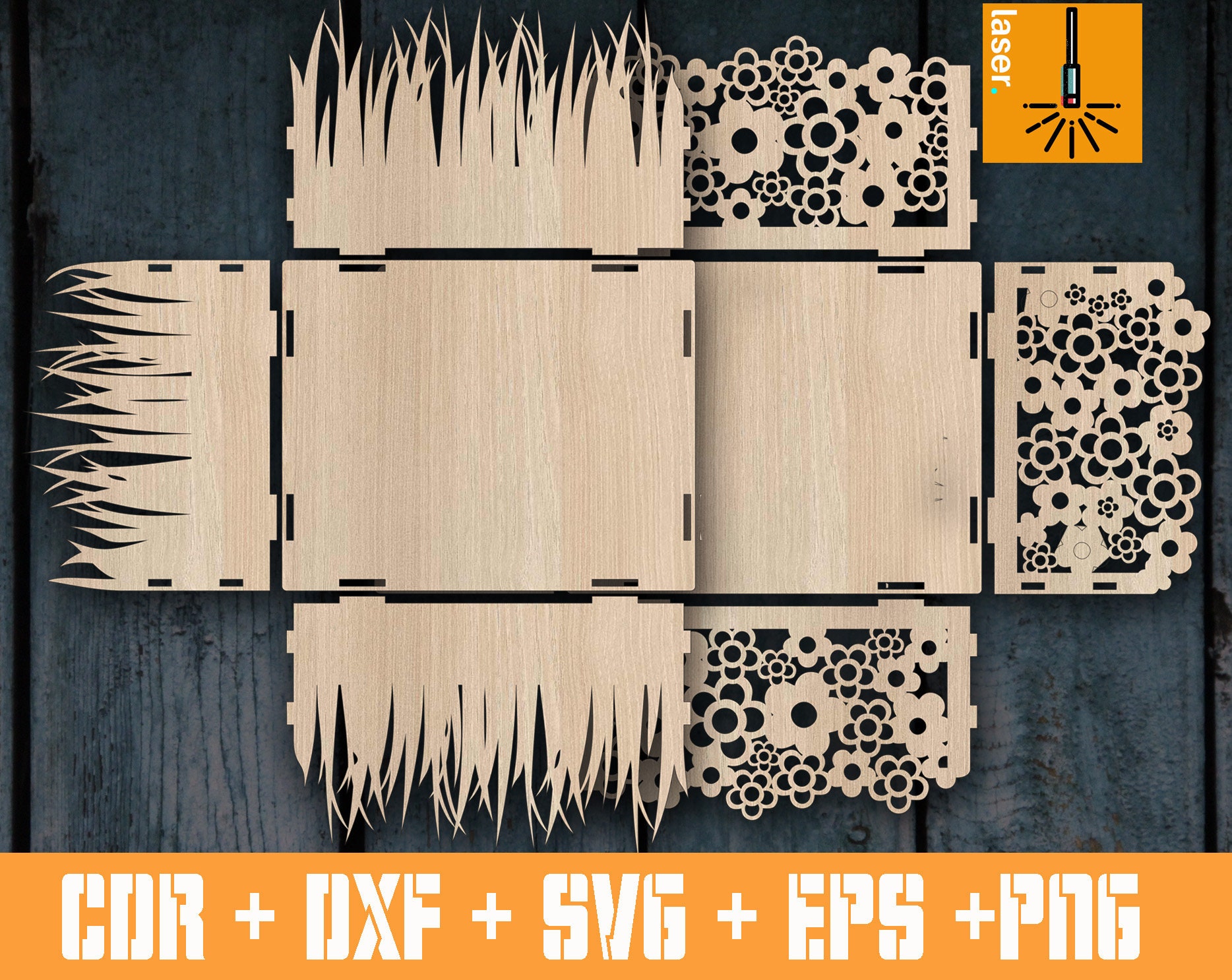 Decorative Storage Baskets CDR Laser Cut Template. Herb and - Etsy