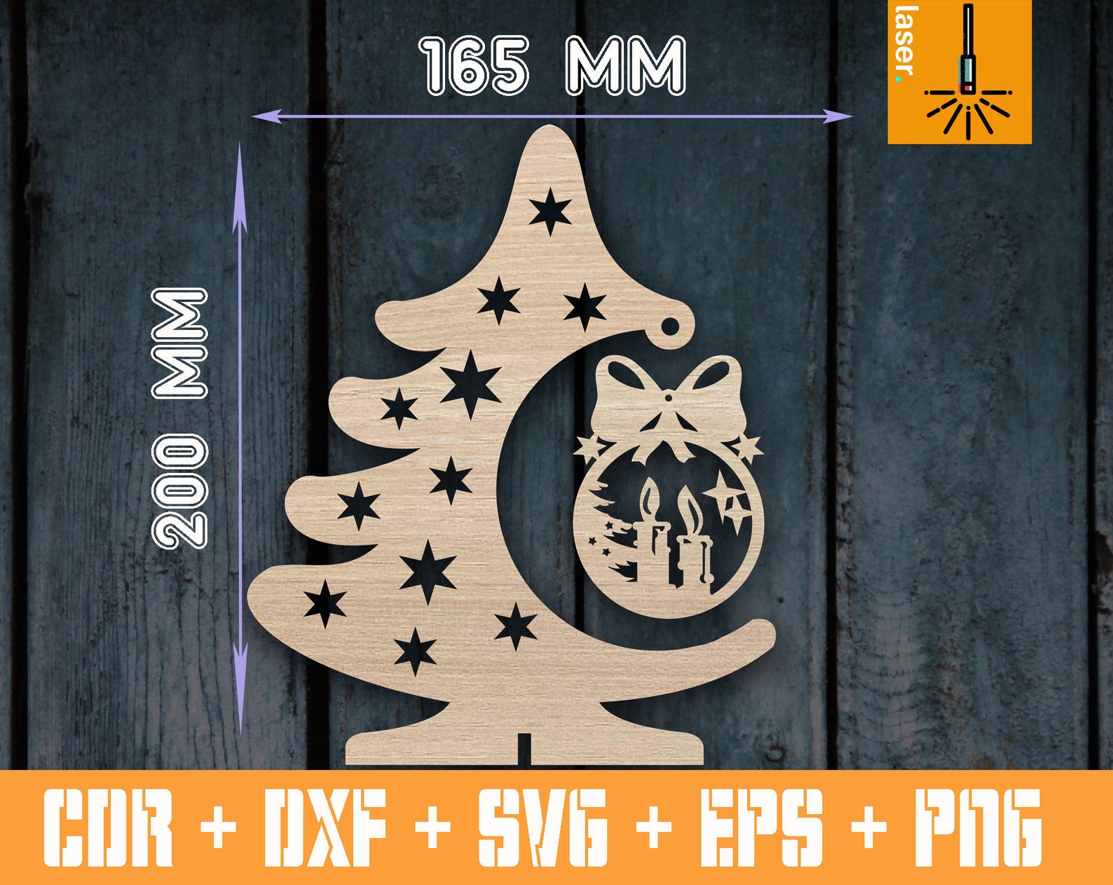 Christmas Tree Template Pattern for Laser Cnc Vector | Etsy