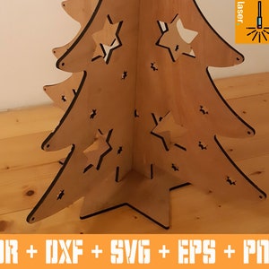 Christmas Tree Template Pattern for Laser | Cnc Vector Standing ...