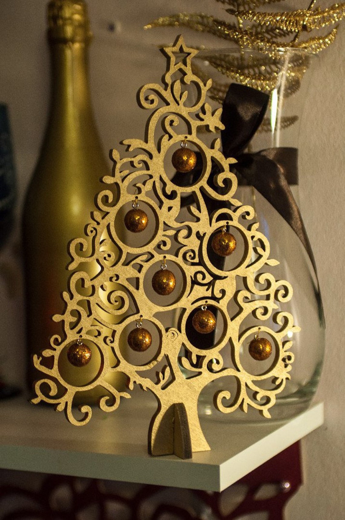 Christmas Tree Files for Laser Cnc Vector Standing Christmas | Etsy