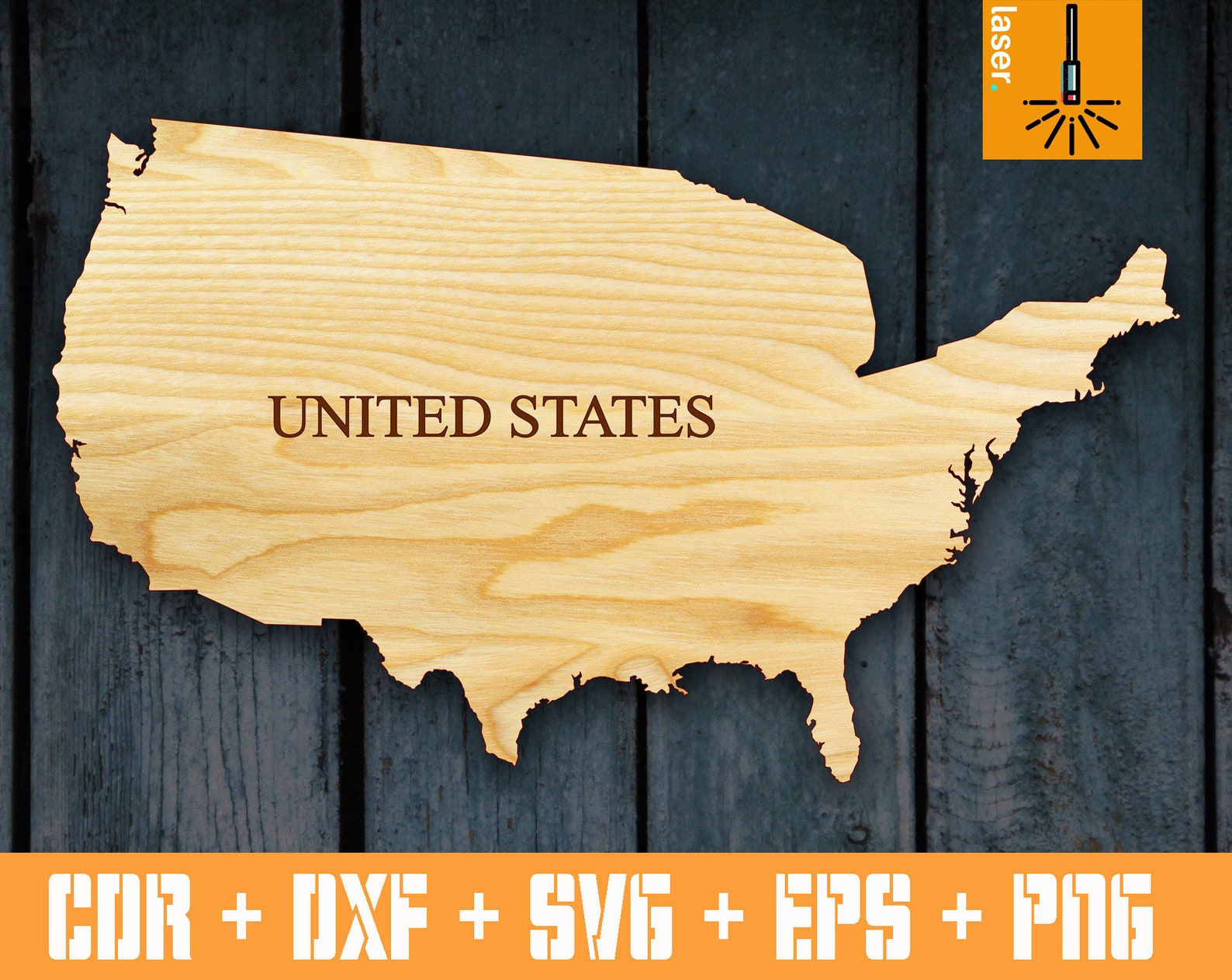 USA Map Svg. United States Map Laser Cut Template. Cnc File Vector Cnc ...