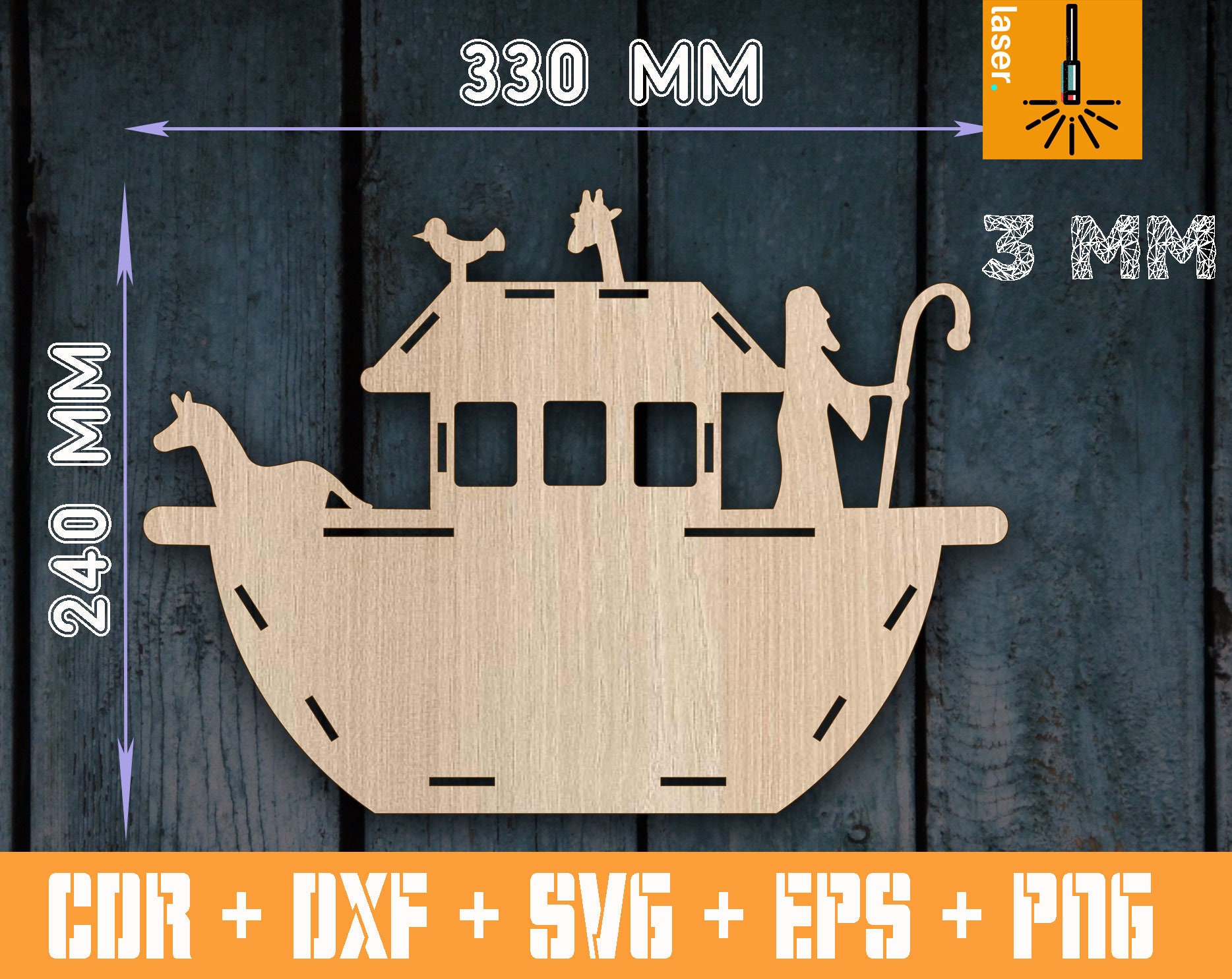 Vector Sign Noah's Ark / Noah's Ark Cut File Dxf / Vector Cnc Files ...
