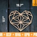 Polygonal Heart Decor for Laser Cut. Cnc Files. CNC. Cnc Vector. Cnc ...