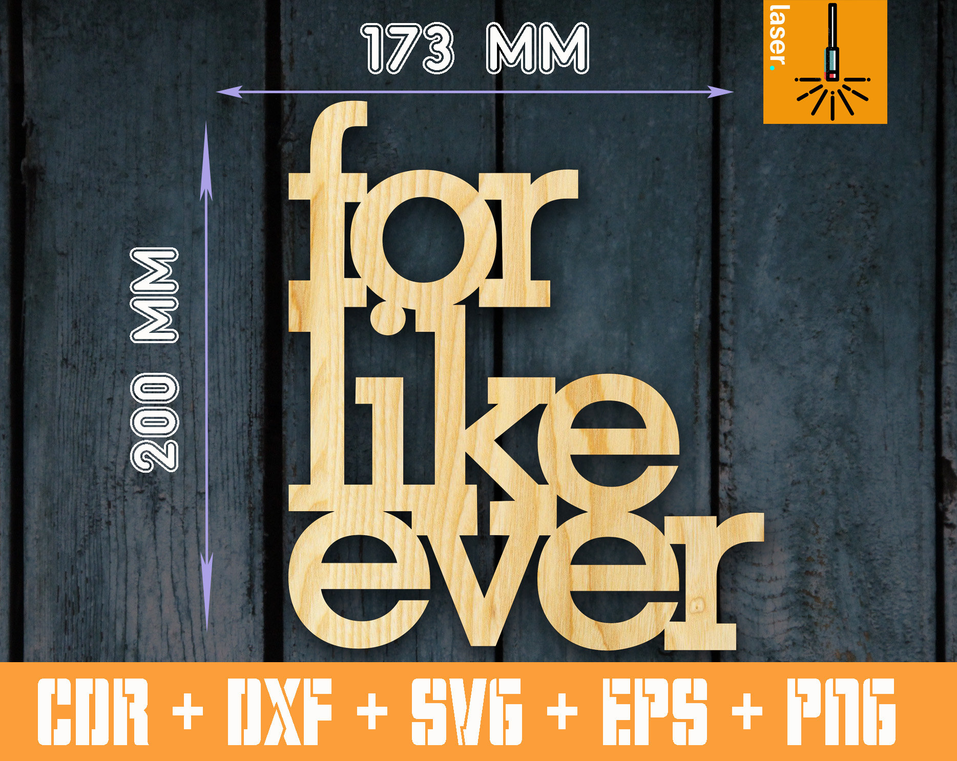Vector Sign for Laser Cut File SVG/DXF/CDR For like ever | Etsy