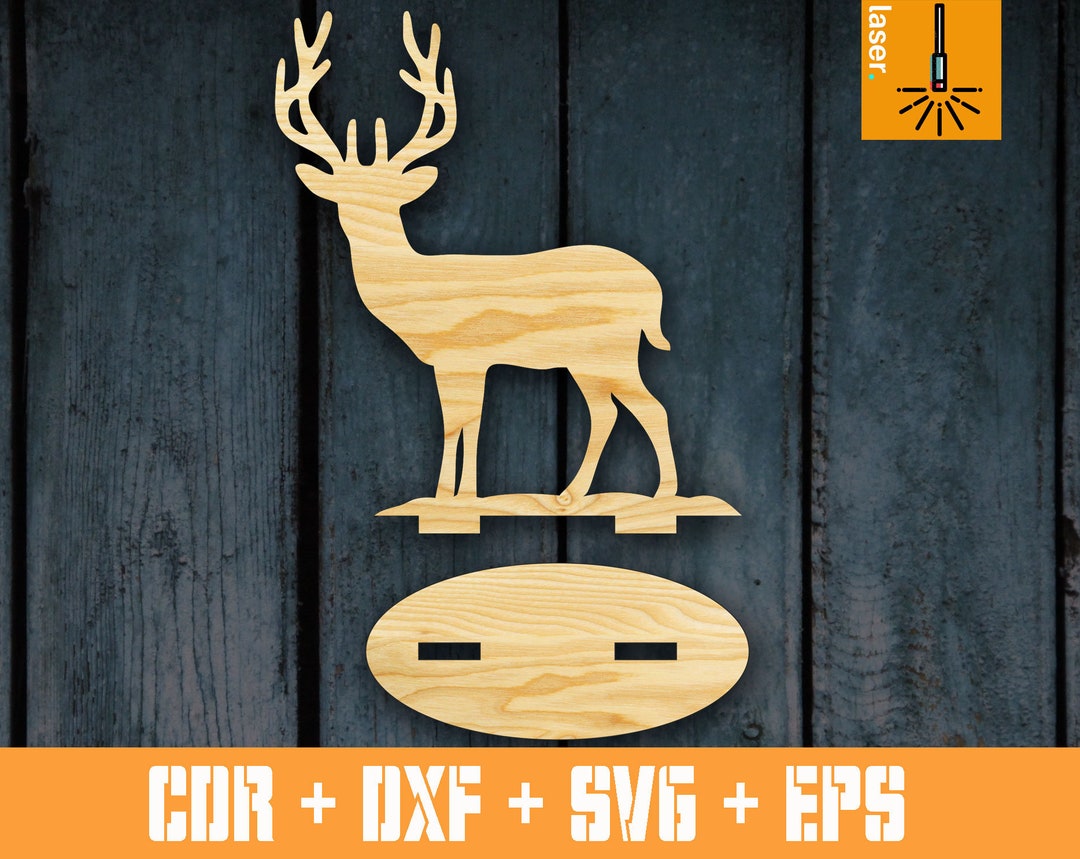 Christmas Deer for Laser Cut | Cnc Vector Standing Christmas Deer | CNC ...