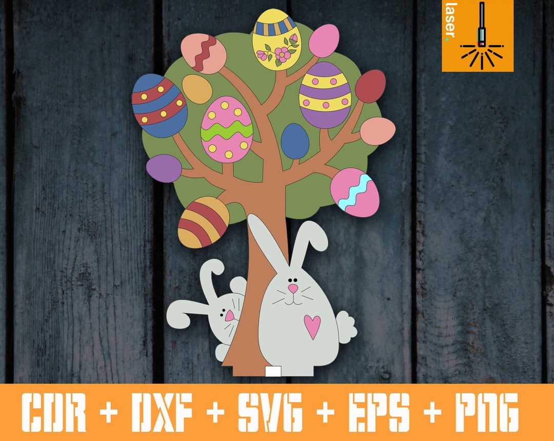 Easter Tree With Bunny | Easter Decor | Easter Sign | Easter Rustic ...
